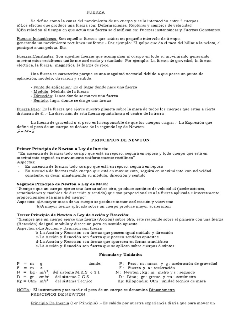 Fuerzas y Principios de Newton | PDF | Las leyes del movimiento de ...