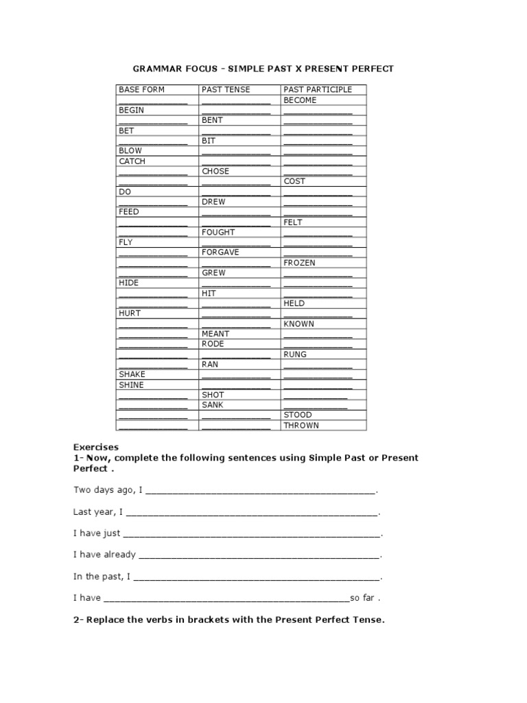 Present Perfect | Download Free PDF | Perfect (Grammar) | Grammar