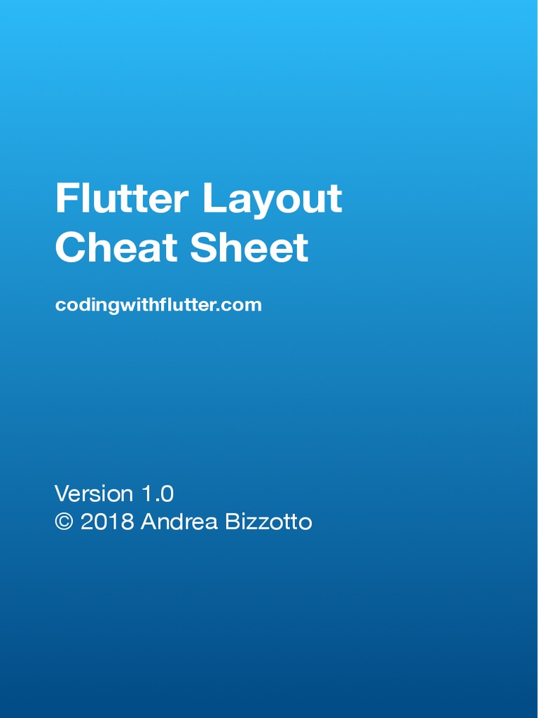 Coding With Flutter Layout Cheat Sheet v1.0 PDF | PDF | Computing | Software