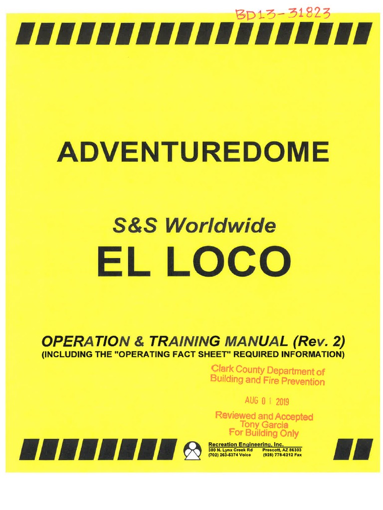 El Loco Operations & Training Manual-Rev 2 | PDF