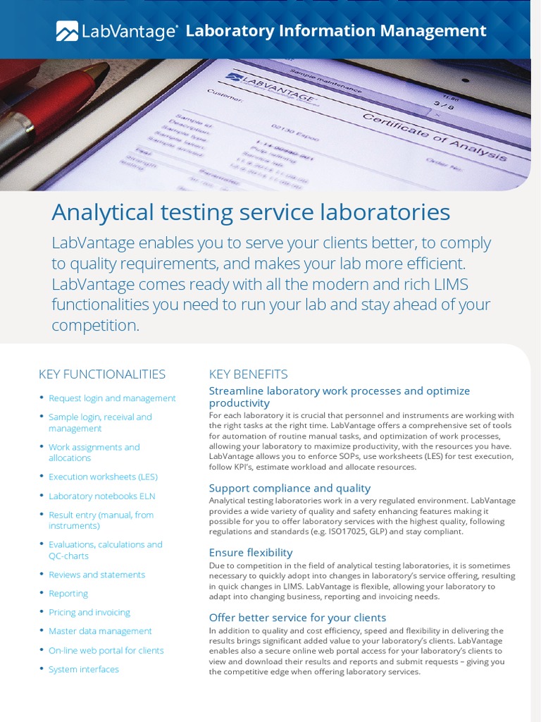 The Right Lims For Analytical Testing Service Laboratories Labvantage ...
