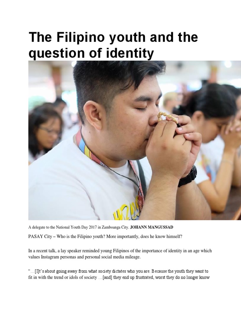 The Filipino Youth and The Question of Identity | PDF | Philosophical ...