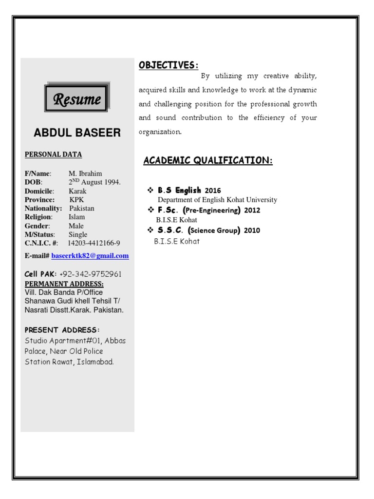 Baseer CV