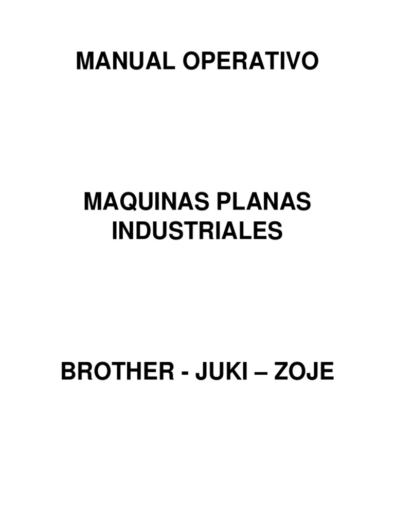 Manual Operativo | PDF | Máquina de coser | Tornillo