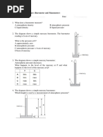 Manometer Problems Worksheet - Answers | PDF | Pressure Measurement ...