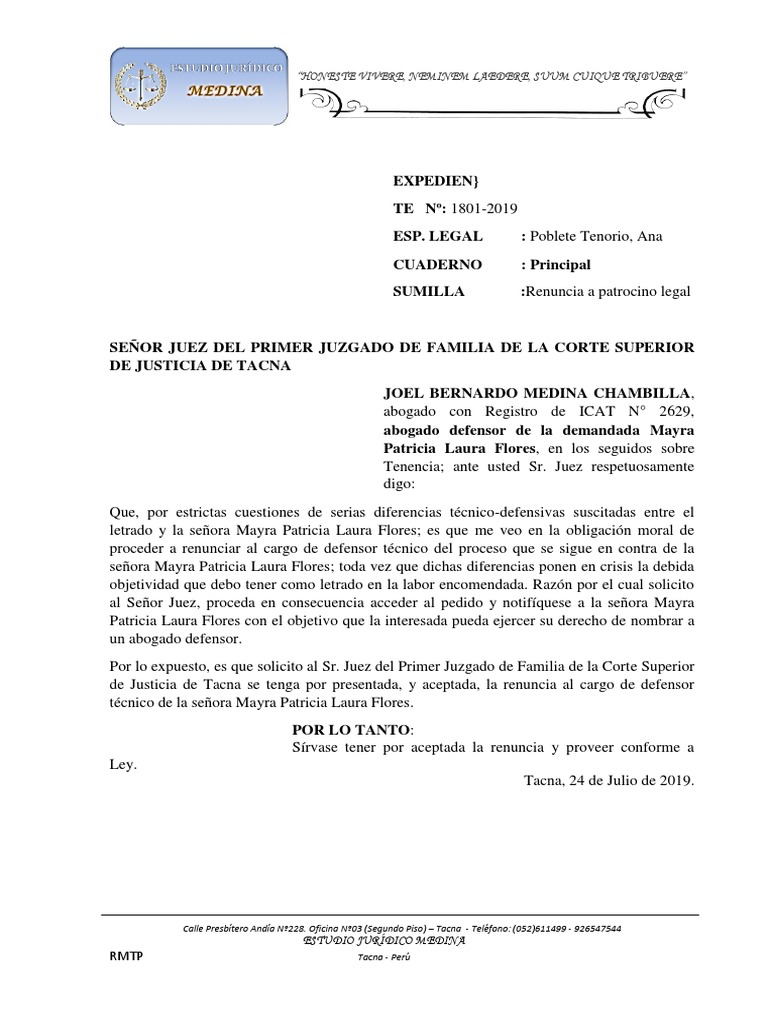 Renuncia de Cargo Mayra 1 | PDF | Principios éticos | Virtud