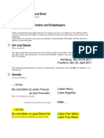 Goethe Certificate A1 Letter Writing A1 | PDF
