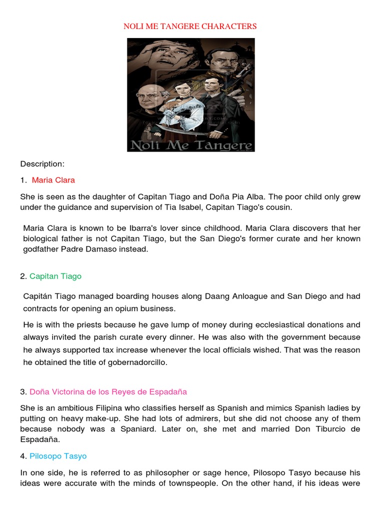 Analysis of Noli Me Tangere Characters | PDF | Social Science ...