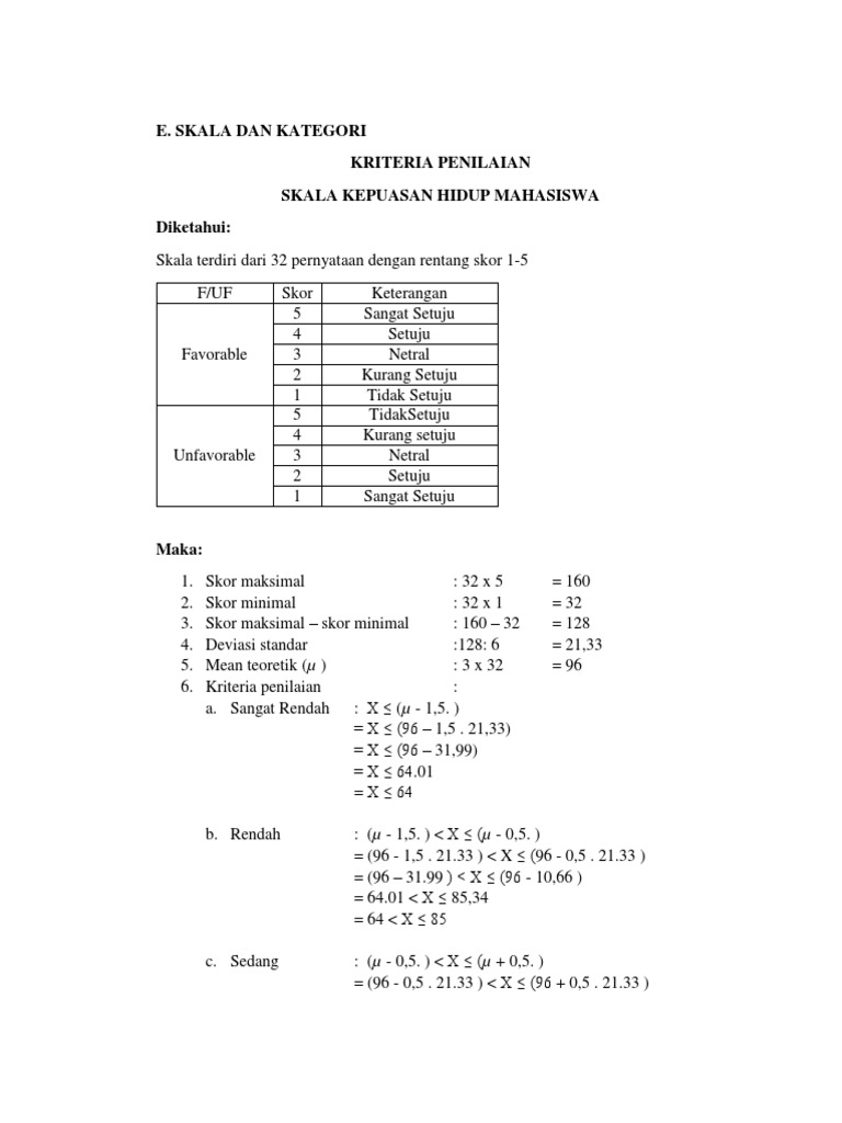 Kriteria Penilaian Skala | PDF