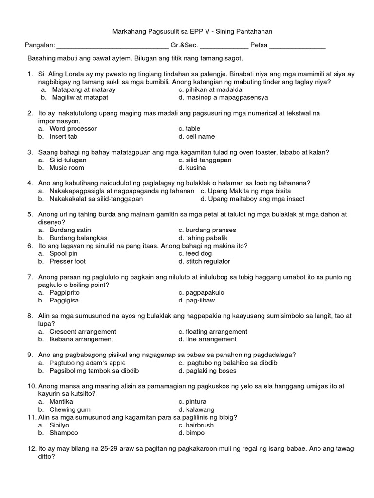 PT - Epp-He 5 - Q1 | PDF