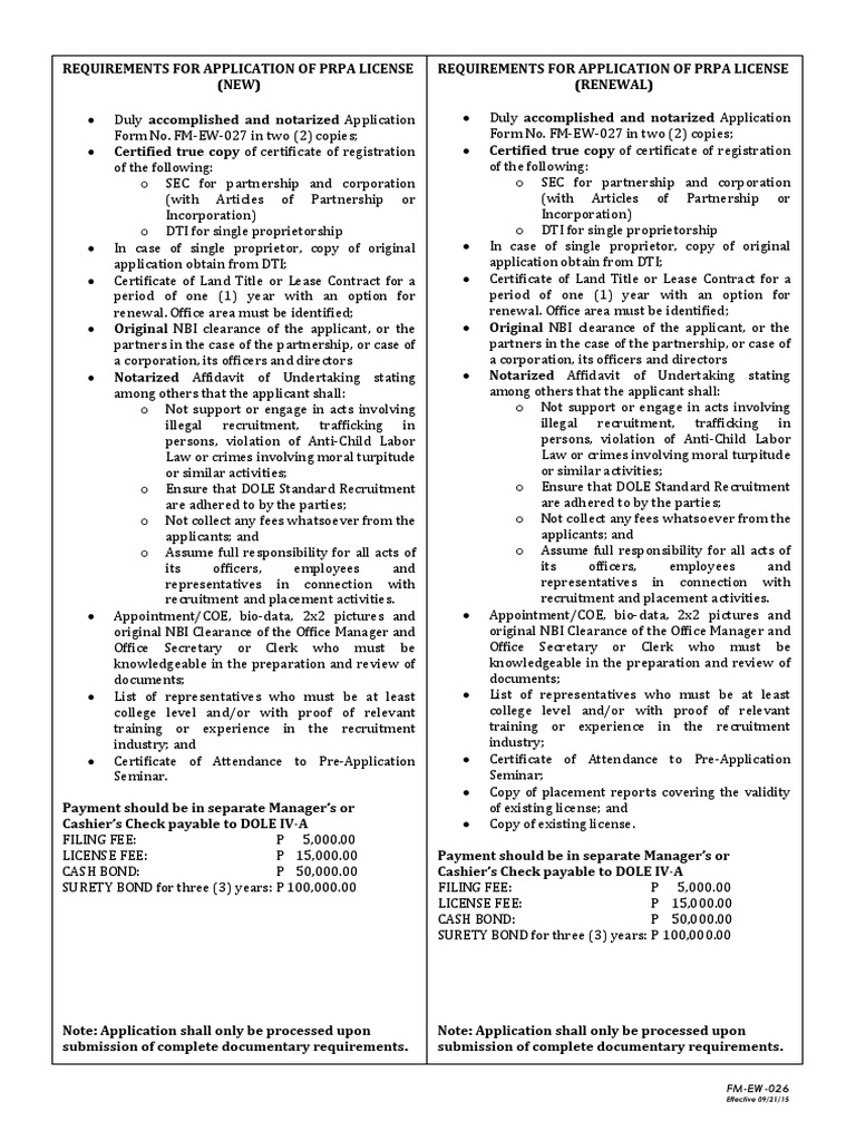 PRPA Checklist | PDF | Surety Bond | Business Law