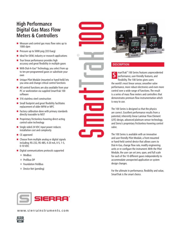 100 Datasheet | PDF | Flow Measurement | Calibration