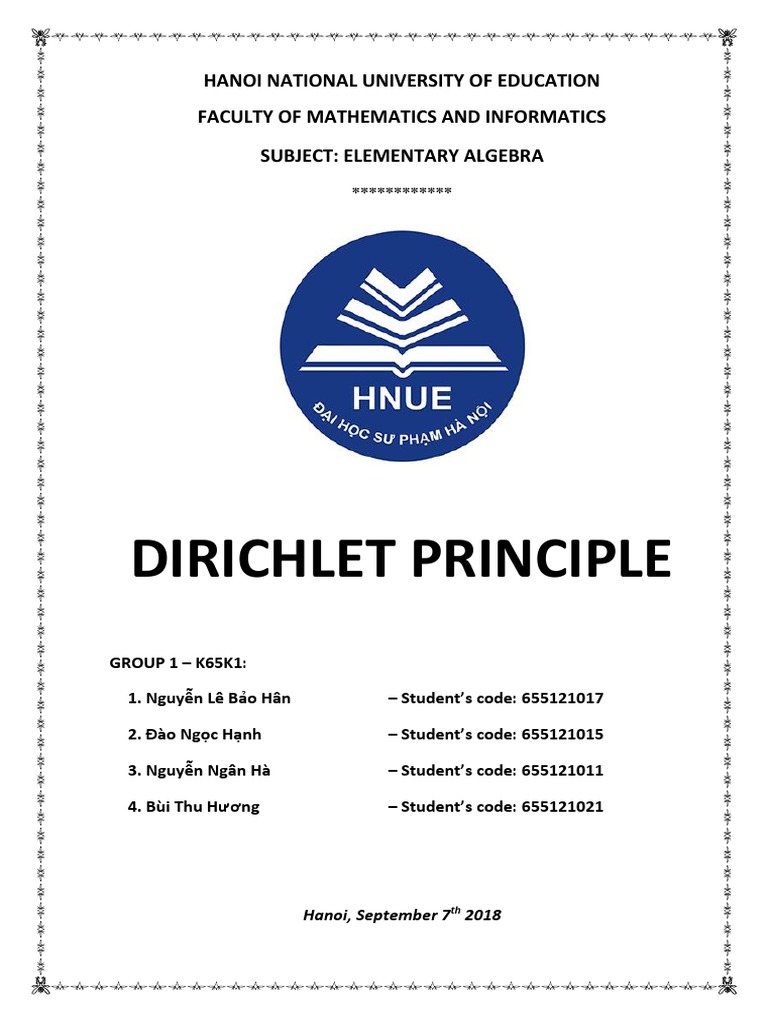 Dirichlet Principle | PDF | Mathematical Concepts | Geometry