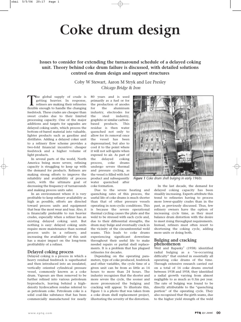 Coke Drum Design | PDF | Oil Refinery | Coke (Fuel)