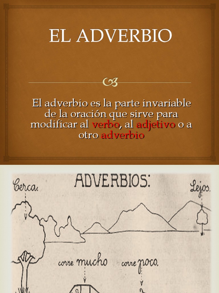 El adverbio es la parte invariable de la oración que sirve para ...