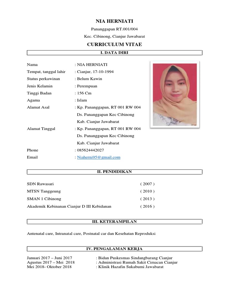 CV Nia Hernia Bekasi PDF | PDF