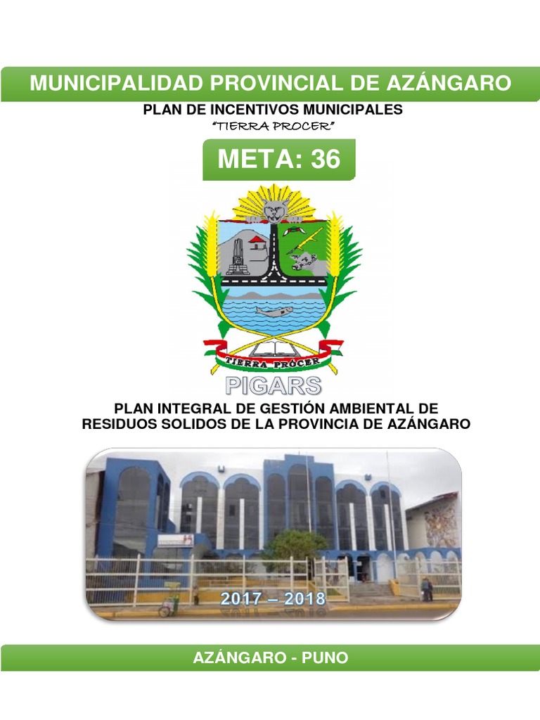 PIGARS AZANGARO v6 | PDF | Residuos | Cuenca de drenaje