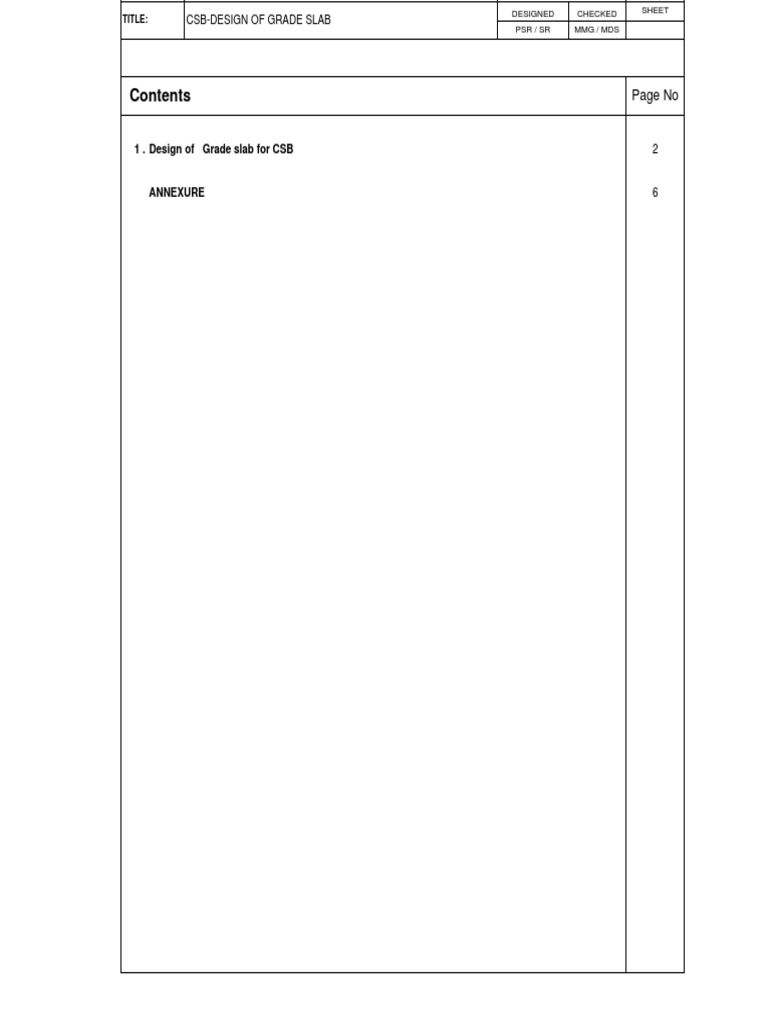 Grade Slab Design For Centeral Service Building PDF | PDF | Concrete ...