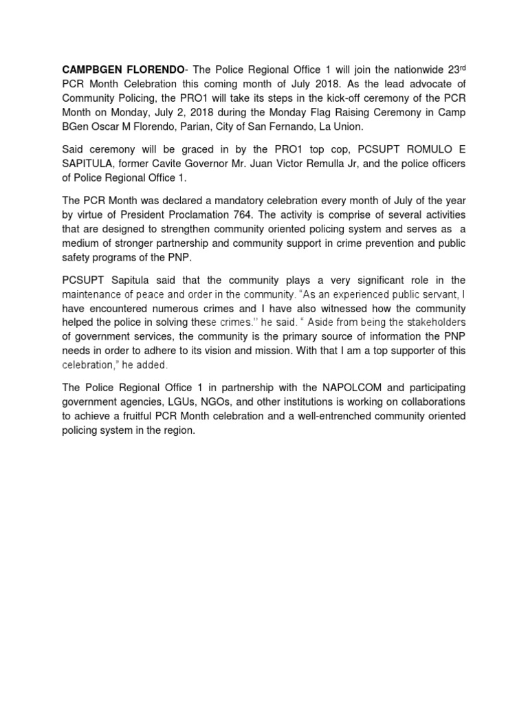 Press Release PCR Month | PDF