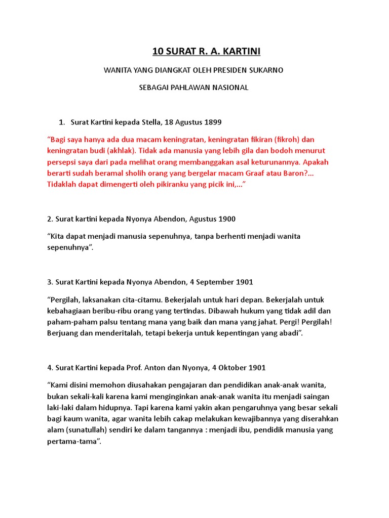 Kumpulan Surat R.A. Kartini | PDF