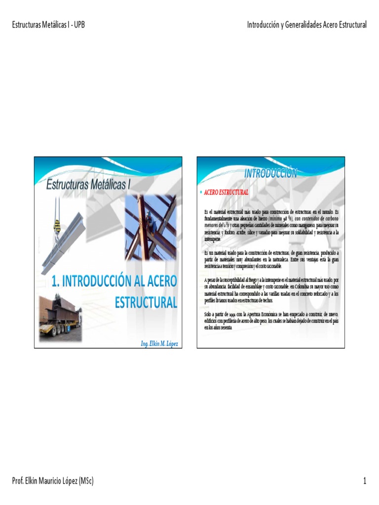 1-Introducción Acero Estructural | PDF | Acero estructural | Acero