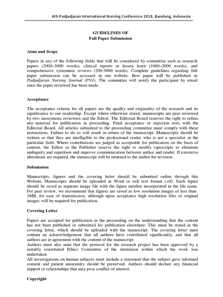 Guidelines of Full Paper Submission | PDF | Publishing | Public Sphere