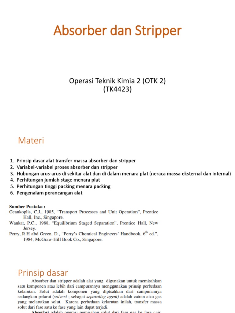 Prinsip dan Perhitungan Absorber-Stripper | PDF | Komputer | Teknologi ...
