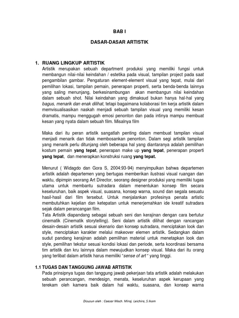 Tugas Penata Artistik dalam Film | PDF | Seni