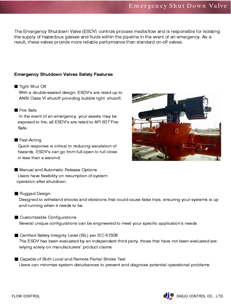 Esdv PDF | PDF | Valve | Gas Technologies