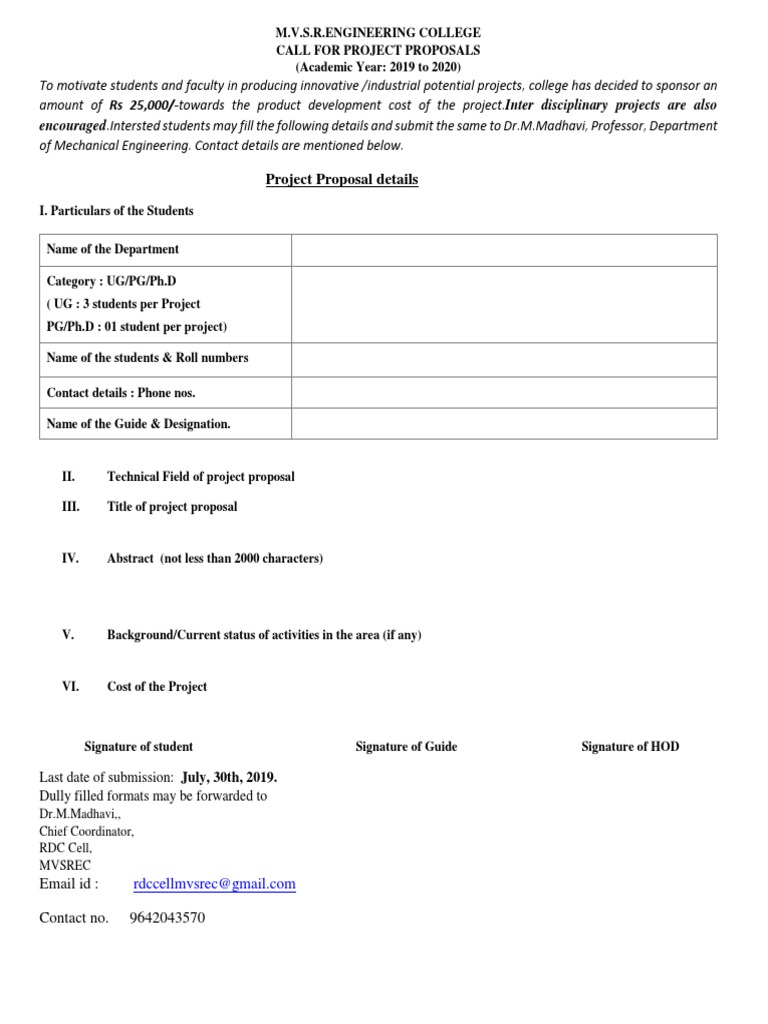 MVSREC - Call For Projects | PDF