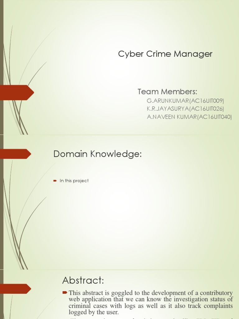 Cyber Crime Management Application | PDF | Computers