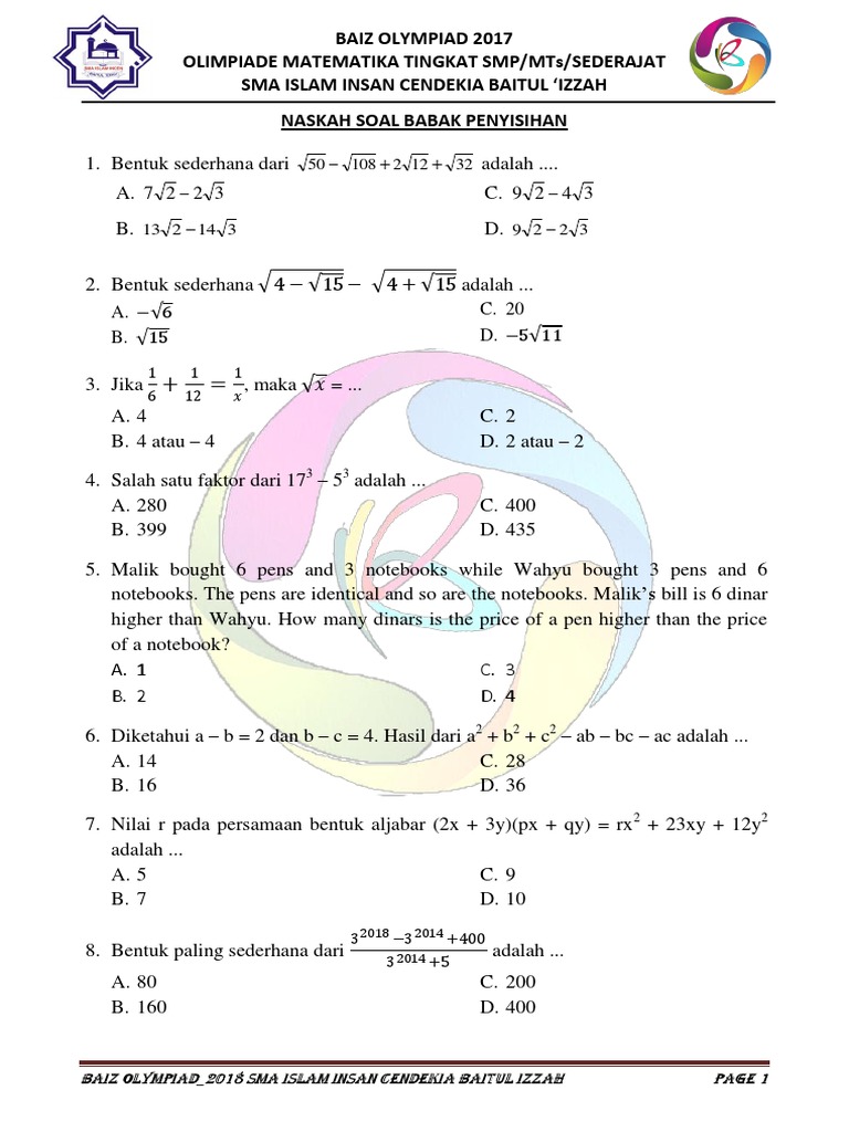 Penyisihan MTK FIX | PDF