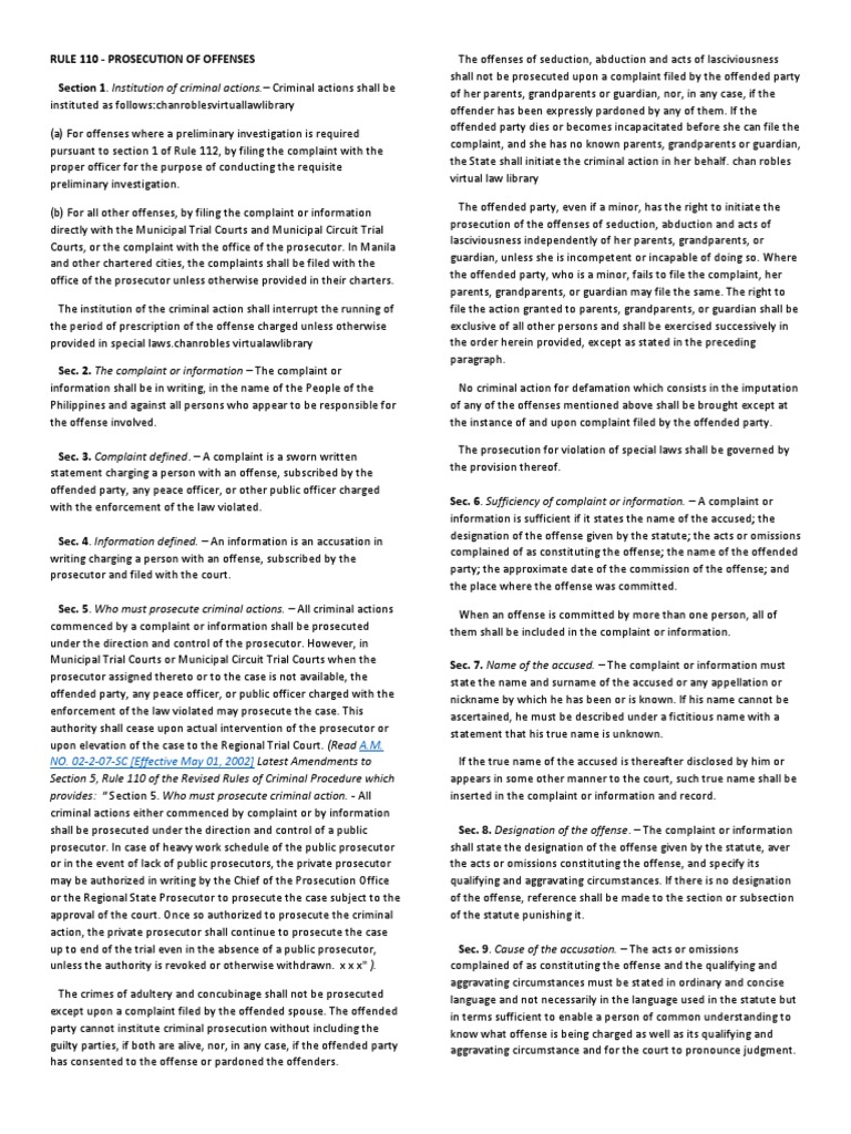 Rule 110-112 | PDF | Prosecutor | Complaint