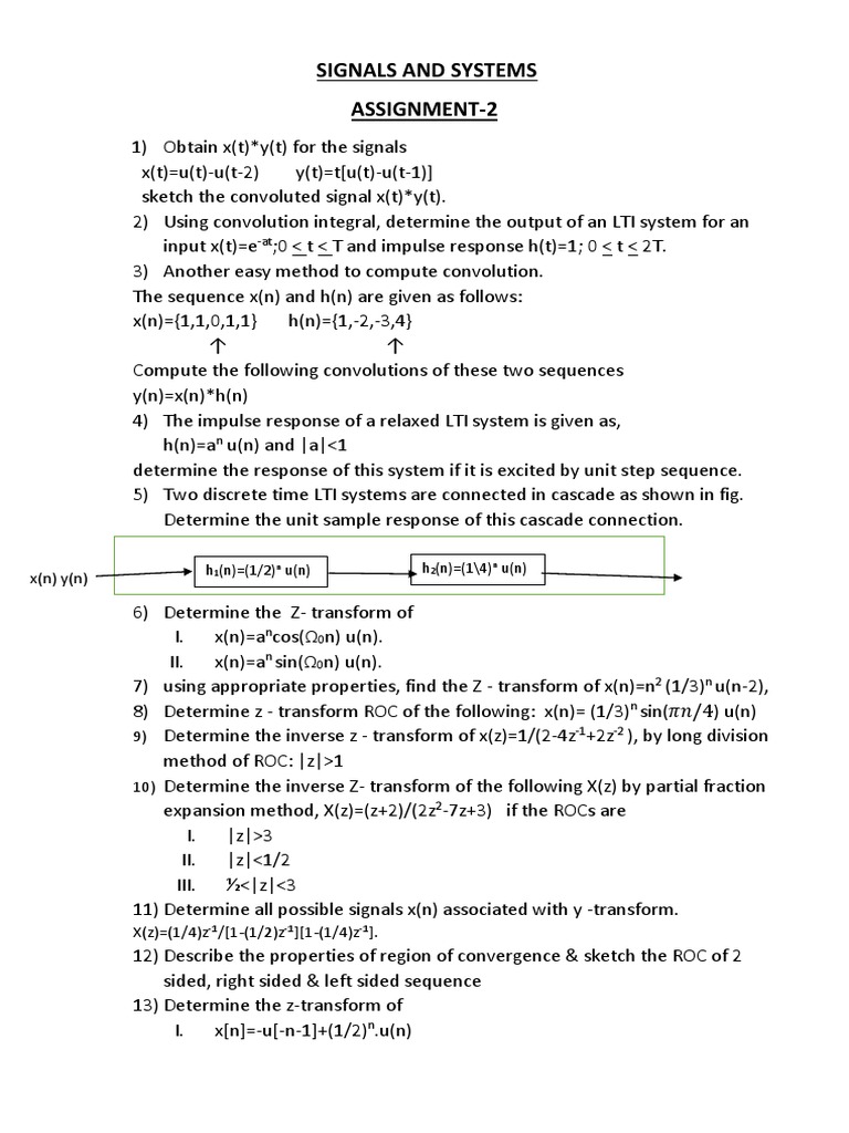 Signals and Systems Assignment-2: X (N) y (N) | PDF | Algorithms ...