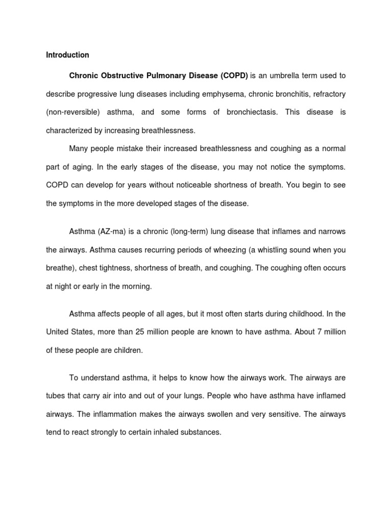 Chronic Obstructive Pulmonary Disease (COPD) Is An Umbrella Term Used ...