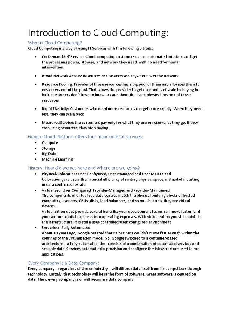 Introduction To Cloud Computing | PDF | Cloud Computing | Web Application