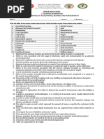 1st Quarter Exam in SHS FABM1 | PDF | Debits And Credits | Corporate Jargon