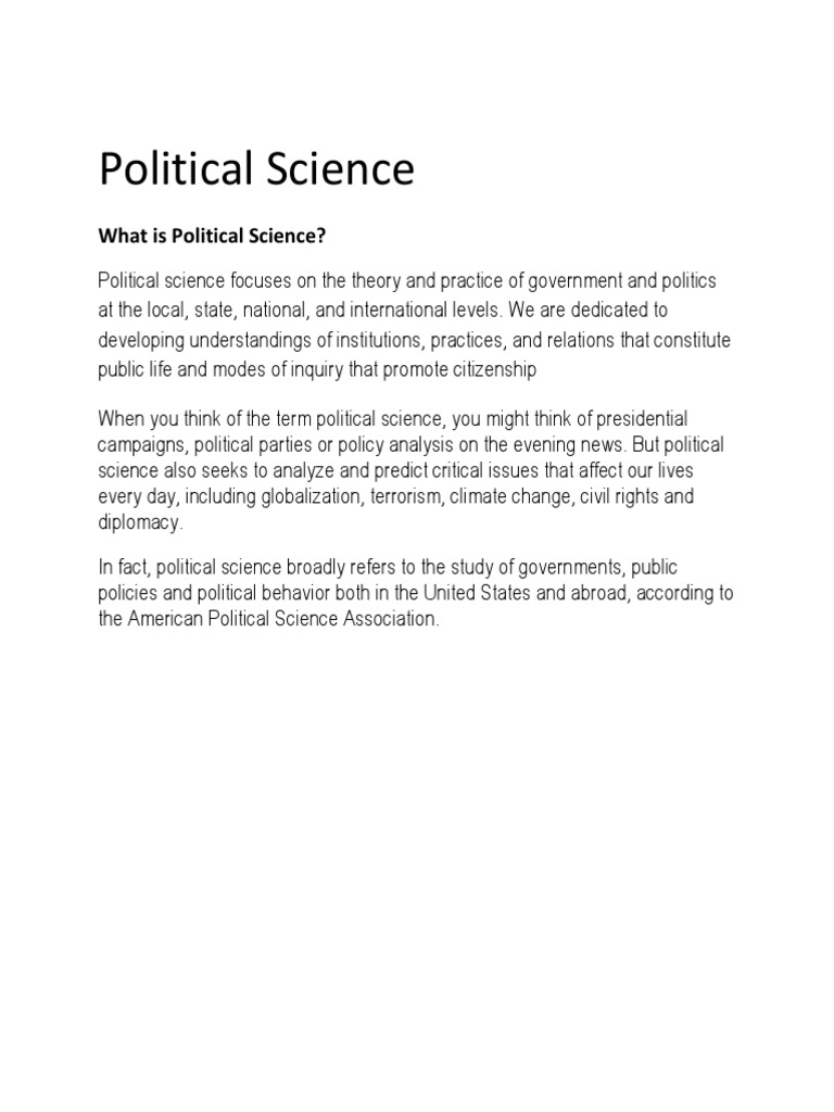 What Is Political Science? | PDF | Hypothesis | Science