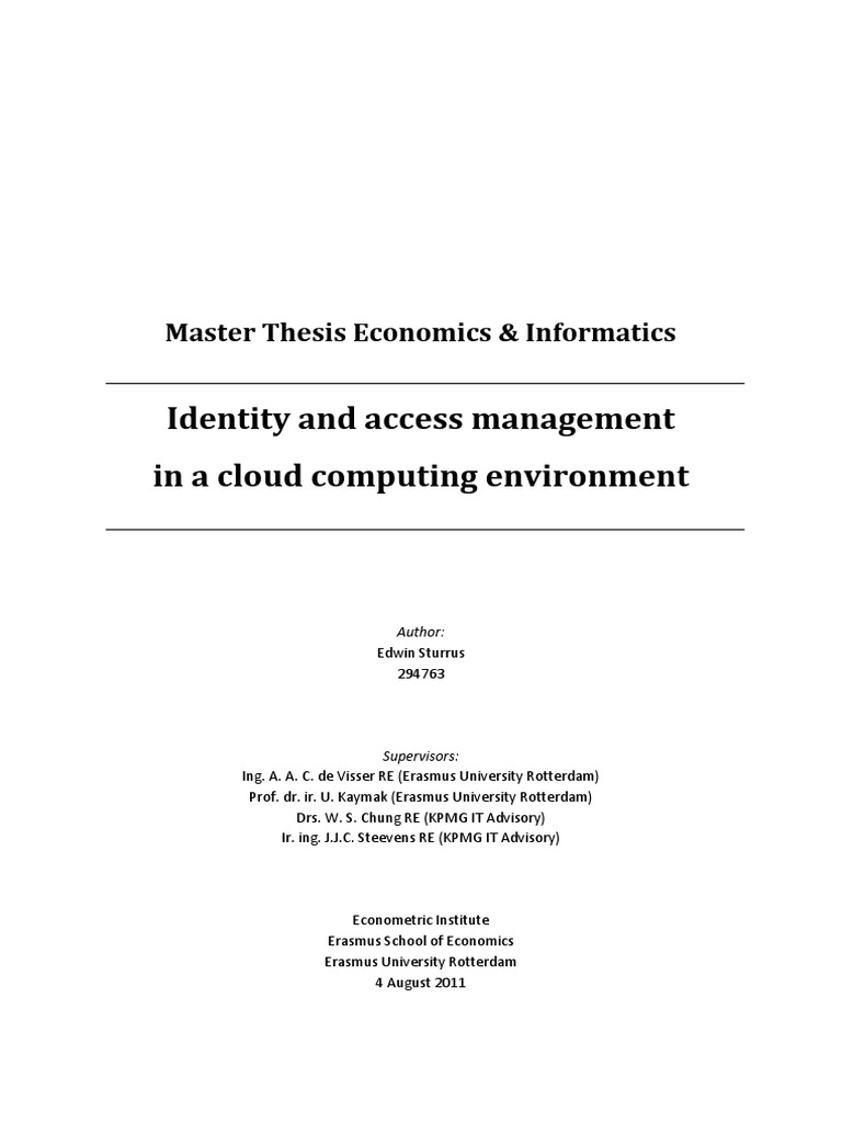 Identity and Access Management in A Cloud Computing Environment | PDF ...