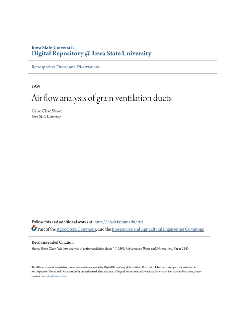 Airflow Analysis of Grain Ventilation Duct | PDF | Fluid Dynamics ...