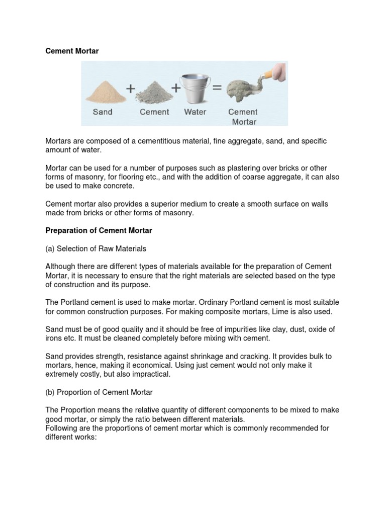 Mortar | PDF | Mortar (Masonry) | Cement