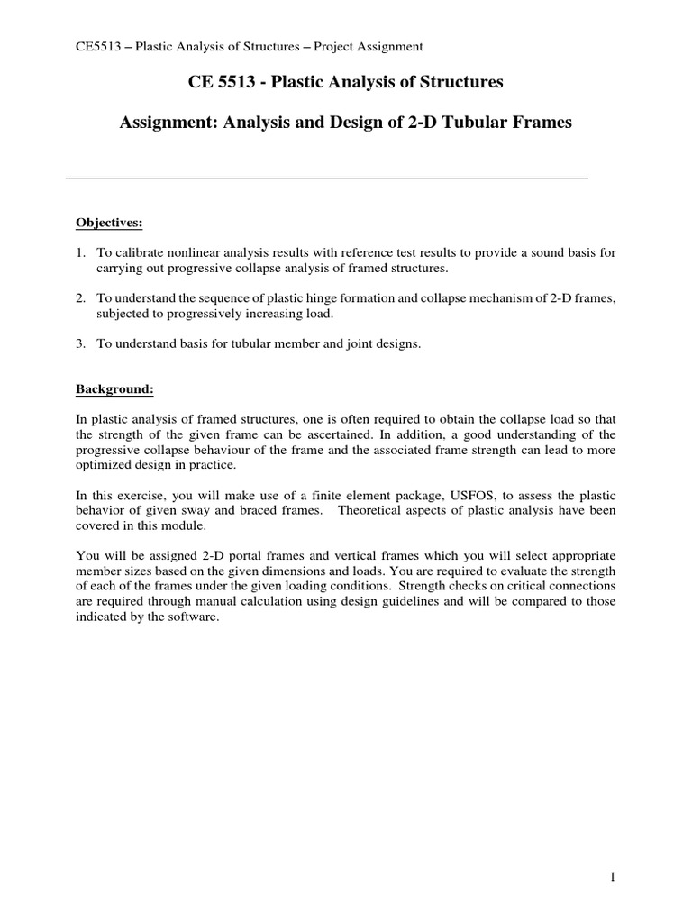 CE5513 Assignment For 2-D Frames - 06082019 | PDF | Buckling | Applied ...