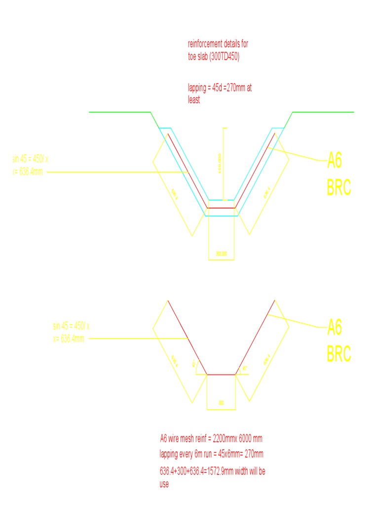 Toe Slab Reinforcement Details | PDF