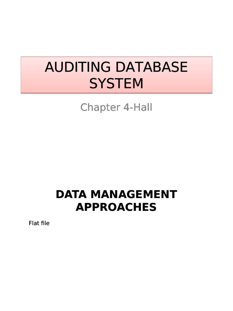 Database Auditing and Data Management Approaches | PDF | Databases | Data