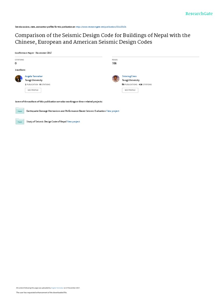 Comparison of The Seismic Design Code For Buildings of Nepal With The ...