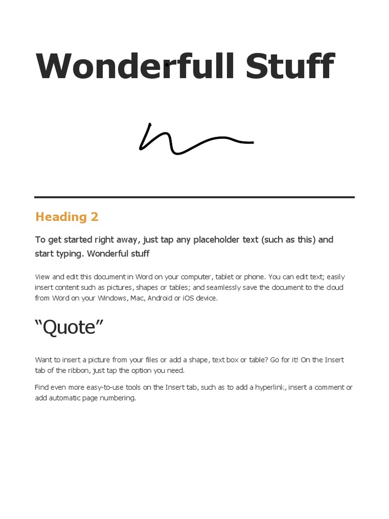 Wonderfull Stuff | PDF