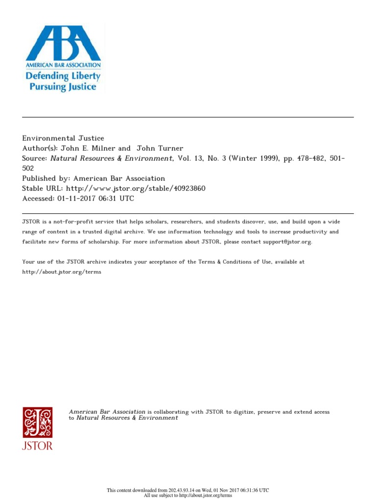 Environmental Justice Analysis | PDF | United States Environmental ...