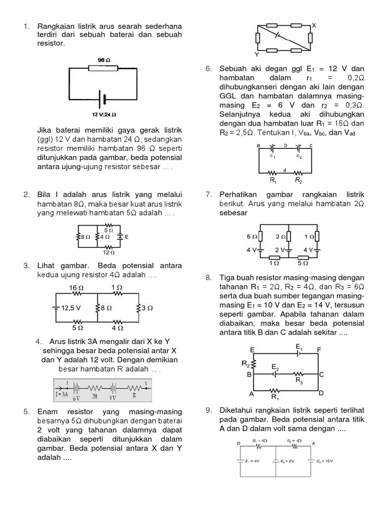 Soal Uh Listrik Arus Searah | PDF