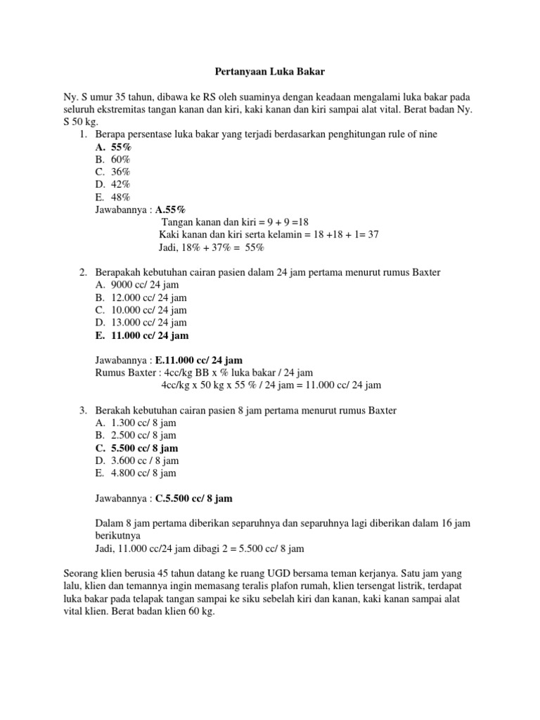 Penanganan Luka Bakar: Rule of Nine dan Rumus Baxter | PDF | Griya & Taman | Kesehatan Holistik