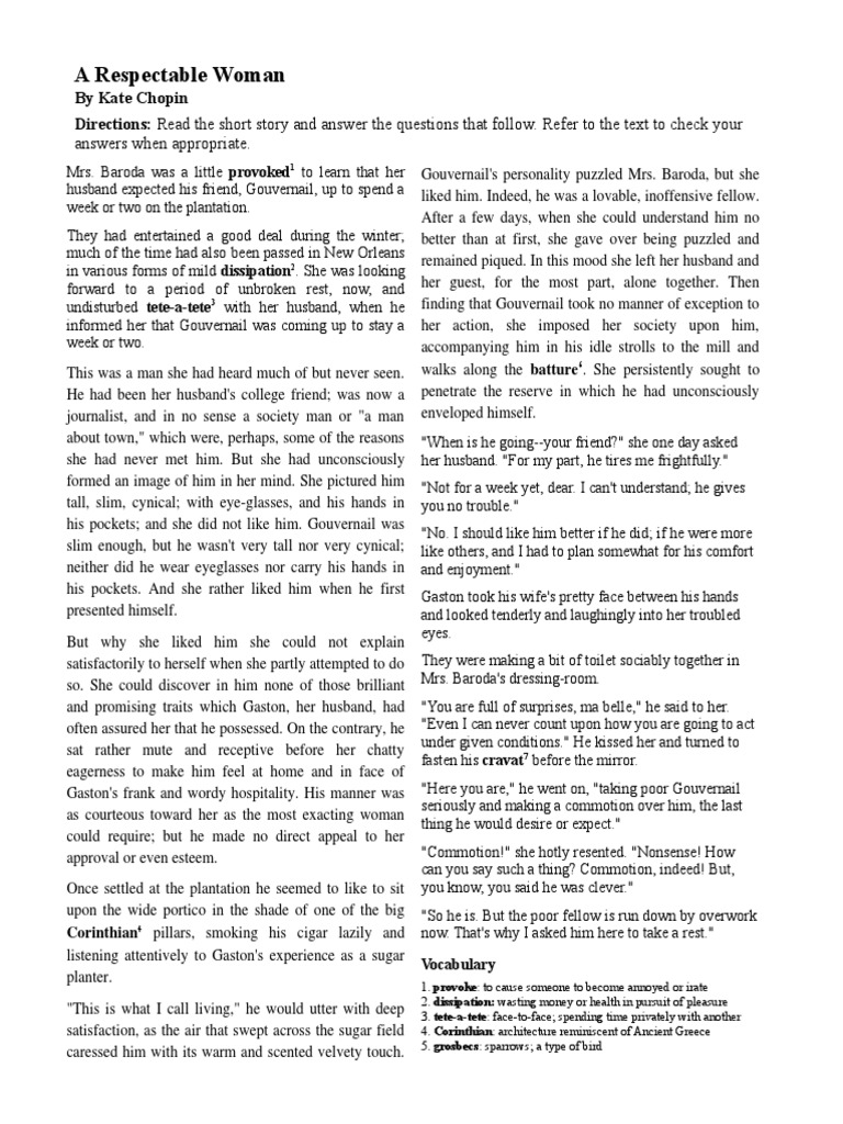 A Respectable Woman | PDF